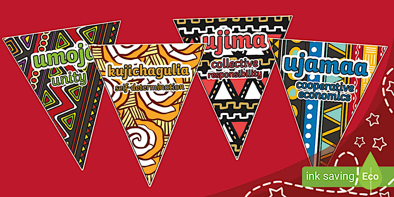 Seven Principles of Kwanzaa Decorations (teacher made)