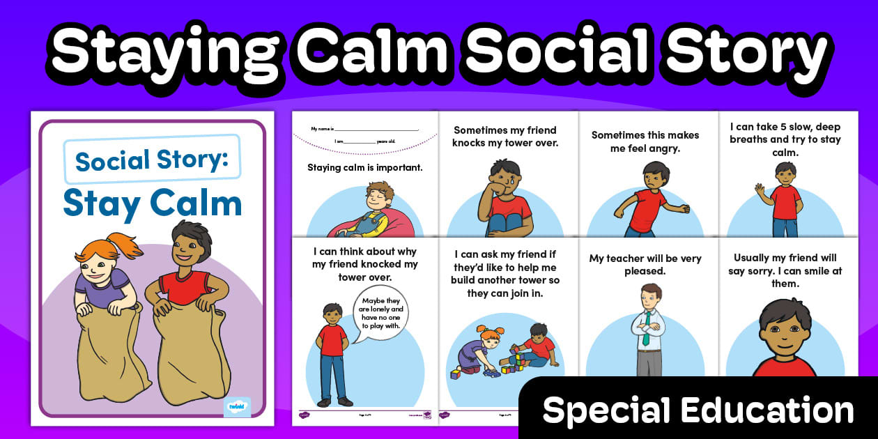 Staying Calm Social Story for Special Education