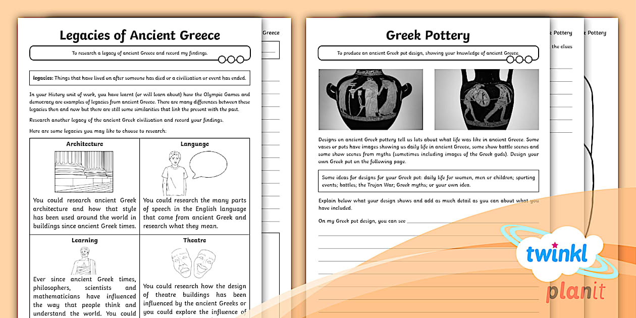 History: Ancient Greece Homework KS2 Pack - Twinkl
