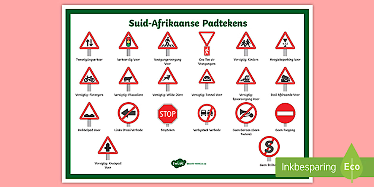 Suid-Afrikaanse Padtekens Plakkaat (Teacher-Made) - Twinkl