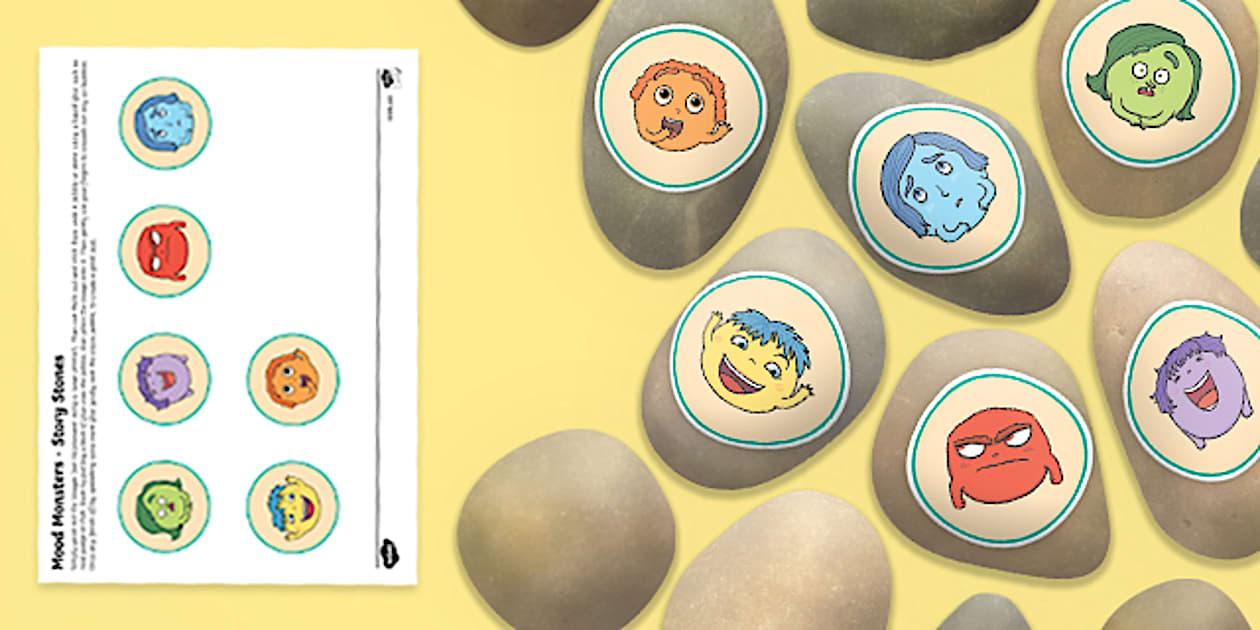 Mood Monsters Story Stone Image Cut-Outs - Twinkl