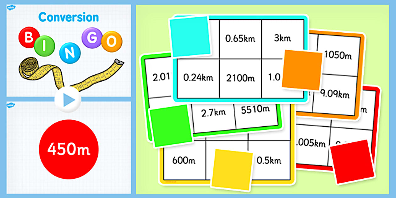 Conversion Bingo m and km (teacher made) - Twinkl