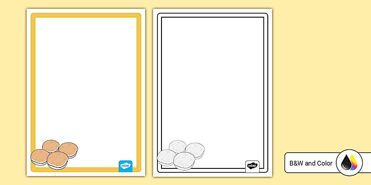Simple Blank 4 Bread Rolls Page Border (teacher made)