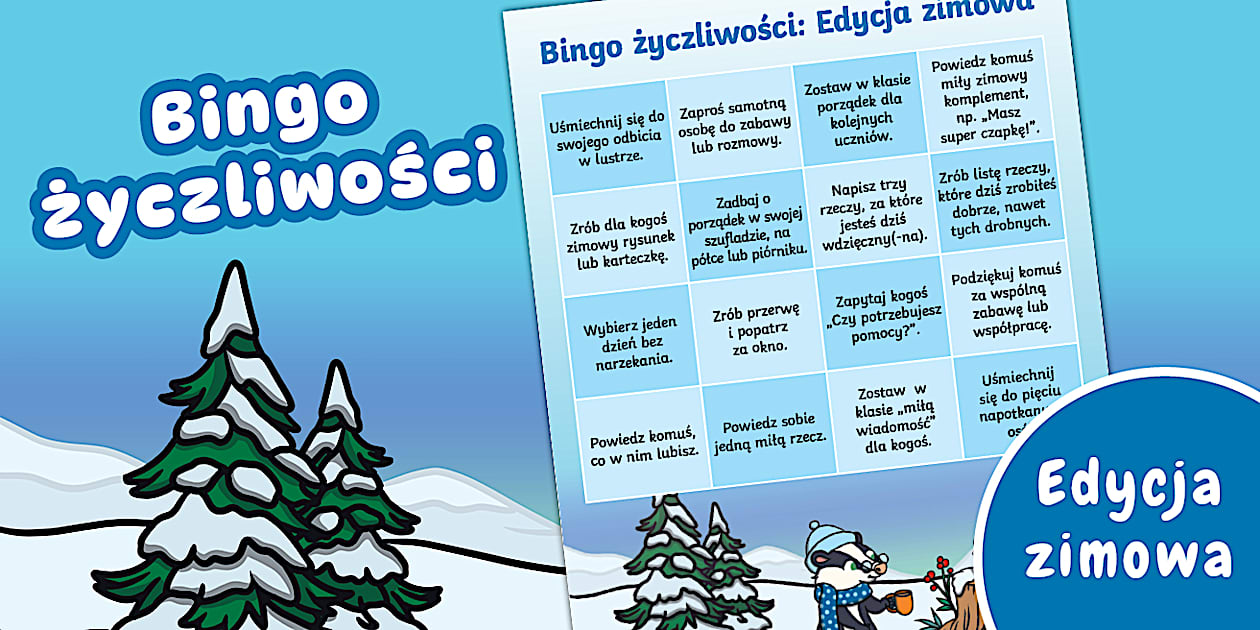 Bingo życzliwości | Edycja zimowa | Ja wśród innych ludzi