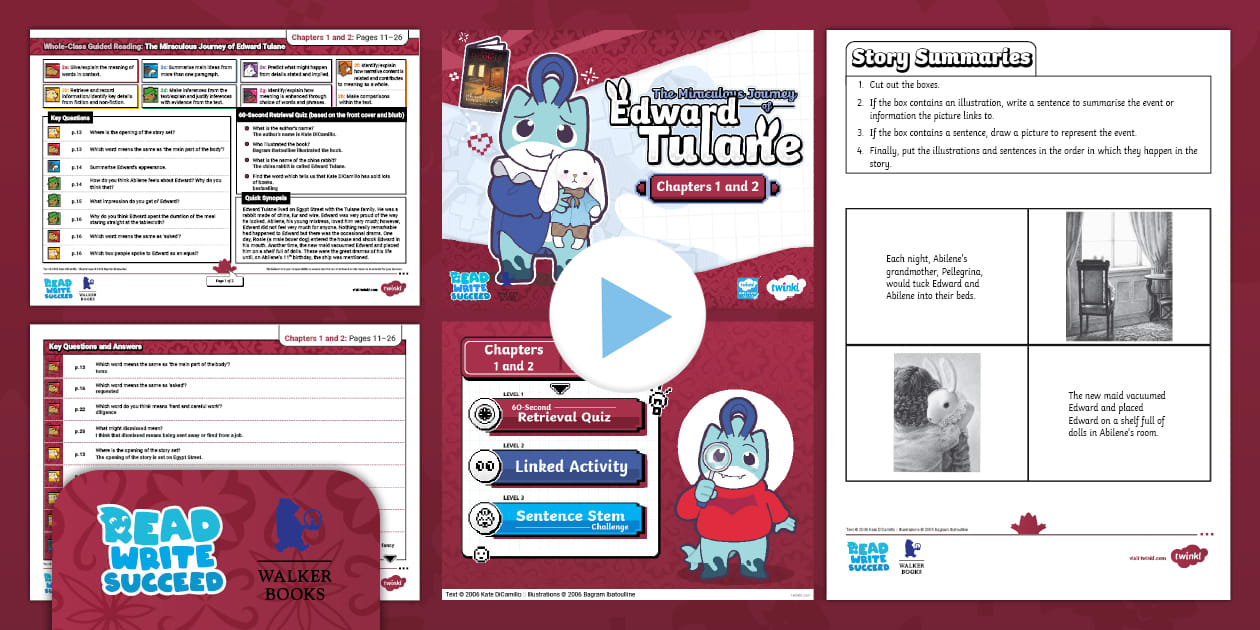 FREE! - The Miraculous Journey of Edward Tulane Whole-Class Guided Reading