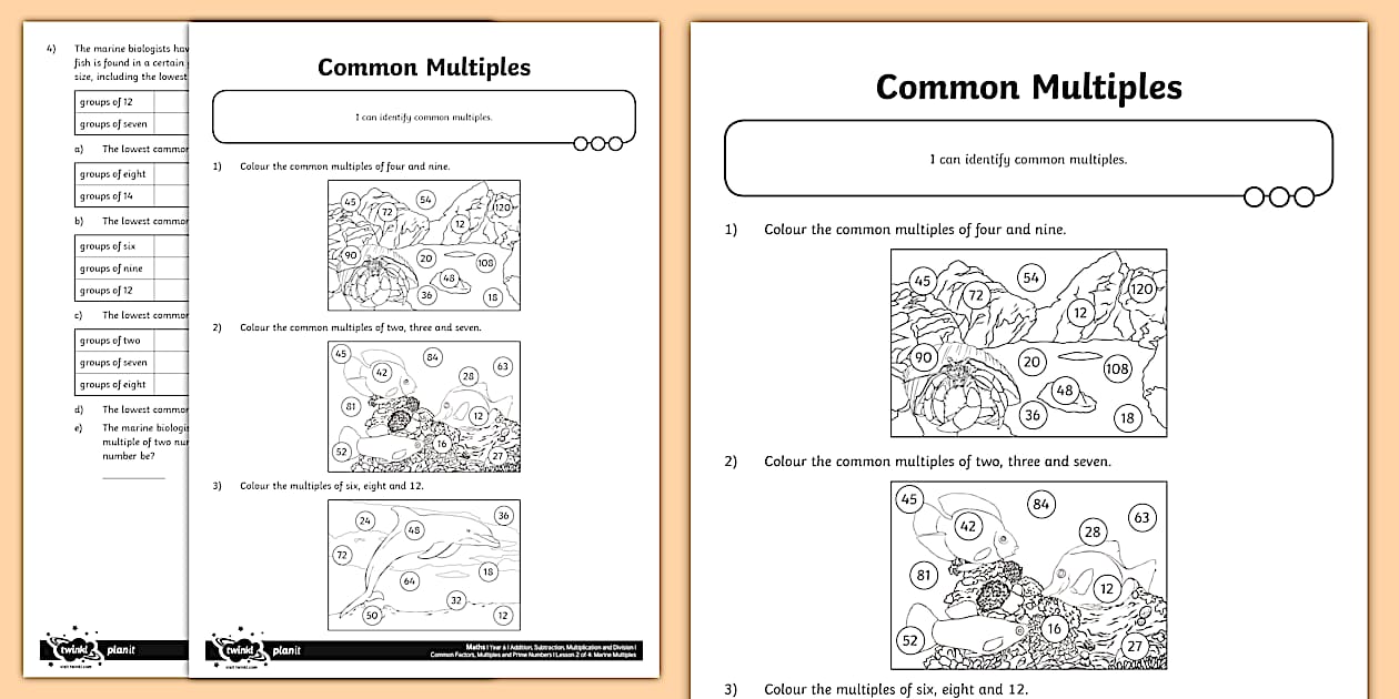 KS2 Common Multiples Worksheet - Primary Resources - Twinkl