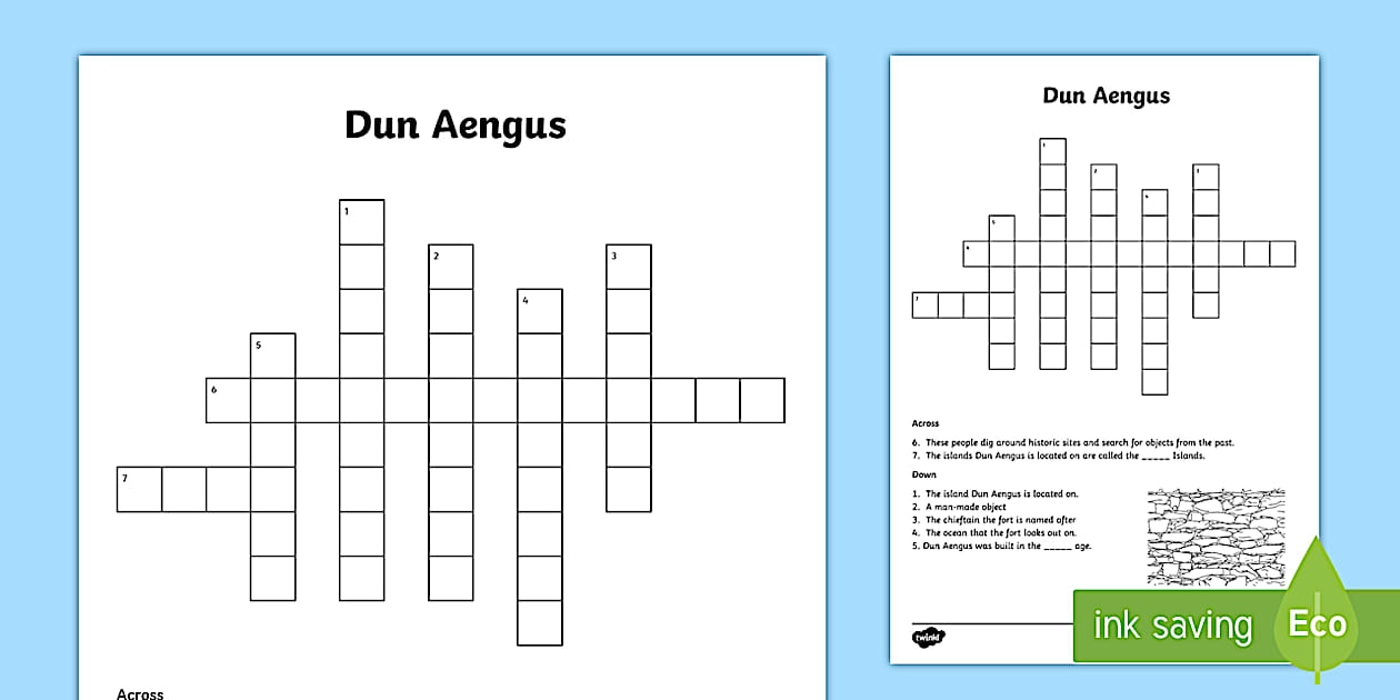 Dun Aengus Crossword - ROI (teacher made) - Twinkl