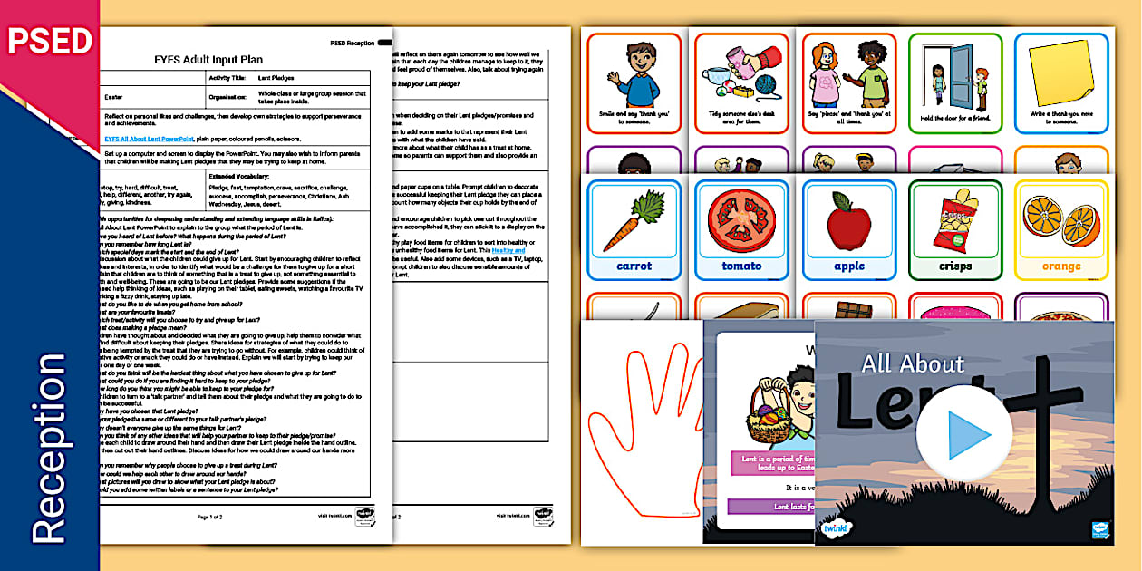 EYFS Easter Lent Pledges Adult Input Plan and Resource Pack