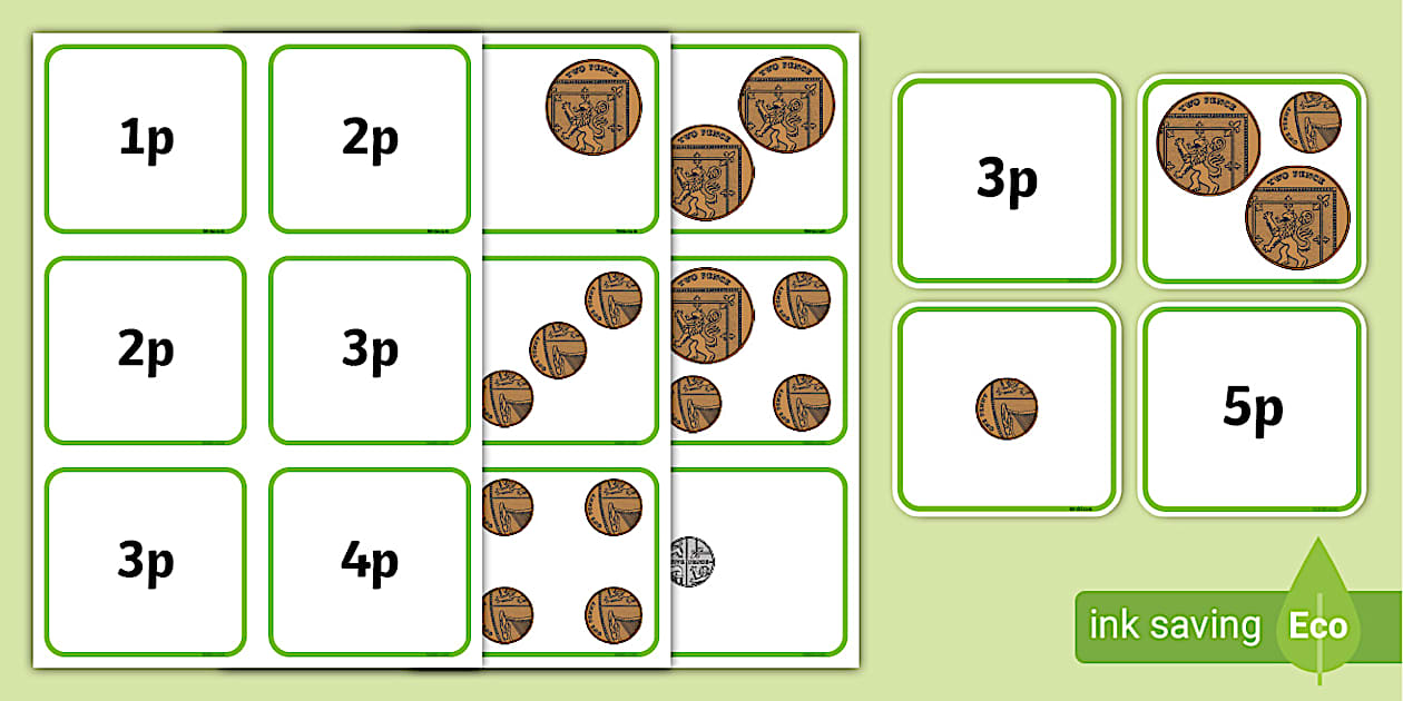 👉 British Money Matching Cards (1p to 5p) - Twinkl