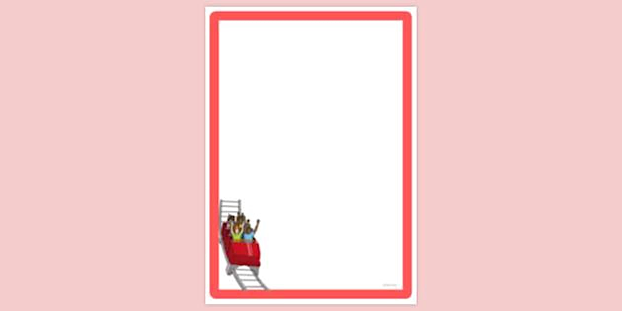 Scary Roller Coaster Page Border (Teacher-Made) - Twinkl