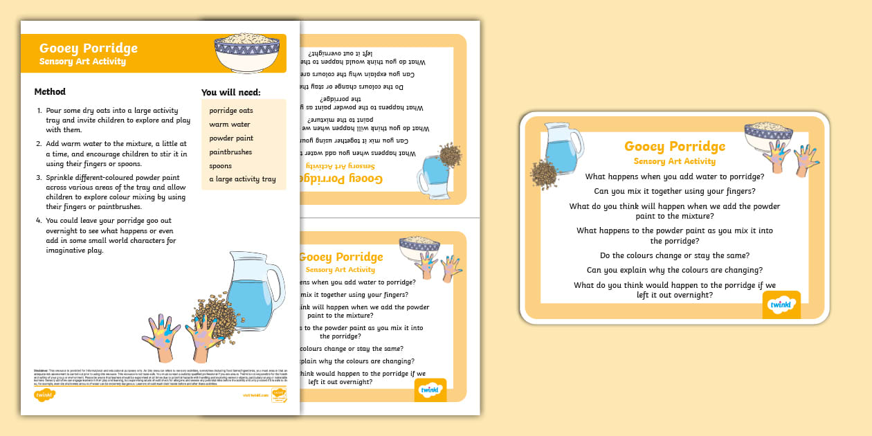 Gooey Porridge Sensory Art Activity | Twinkl - Twinkl