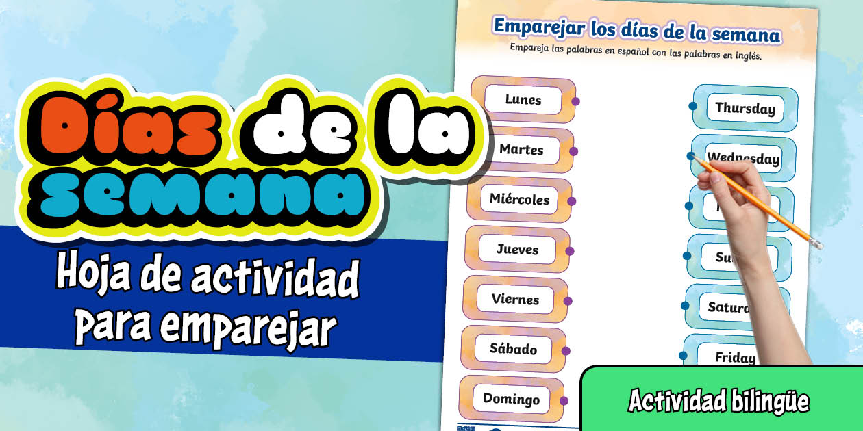 Hoja de actividad: Emparejar - Días de la semana
