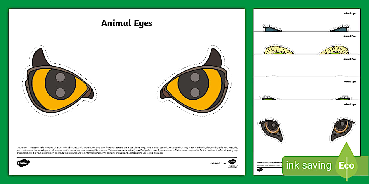 Printable Animal Eye Cut-outs for display. (teacher made)