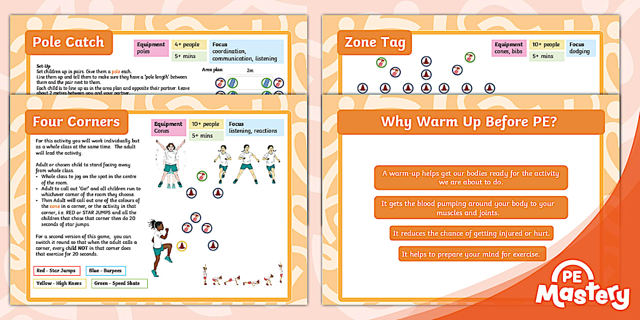 PE Mastery: Year 2 Health and Fitness Warm-Up PowerPoint
