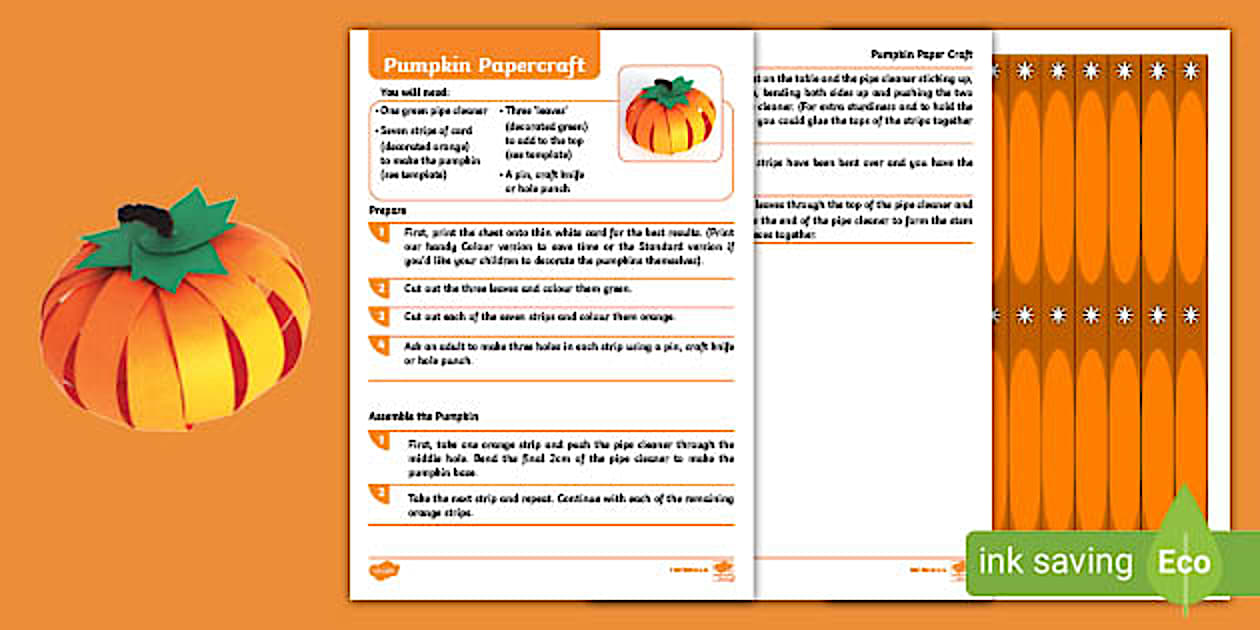 Cursive Paper Pumpkin Craft Template (professor feito)