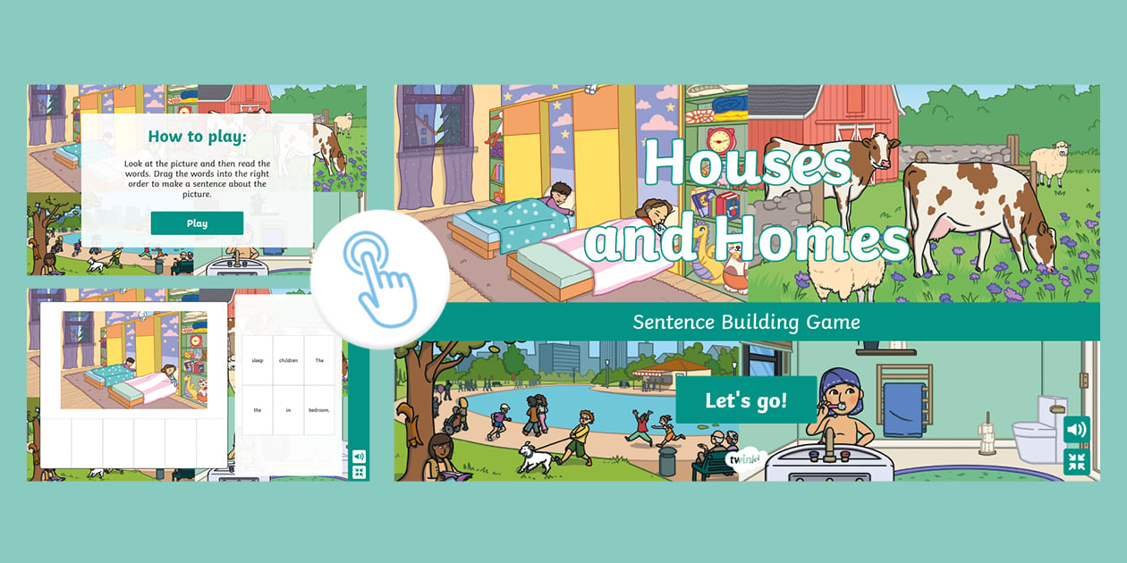 Houses and Homes Sentence Building Interactive Game | Twinkl