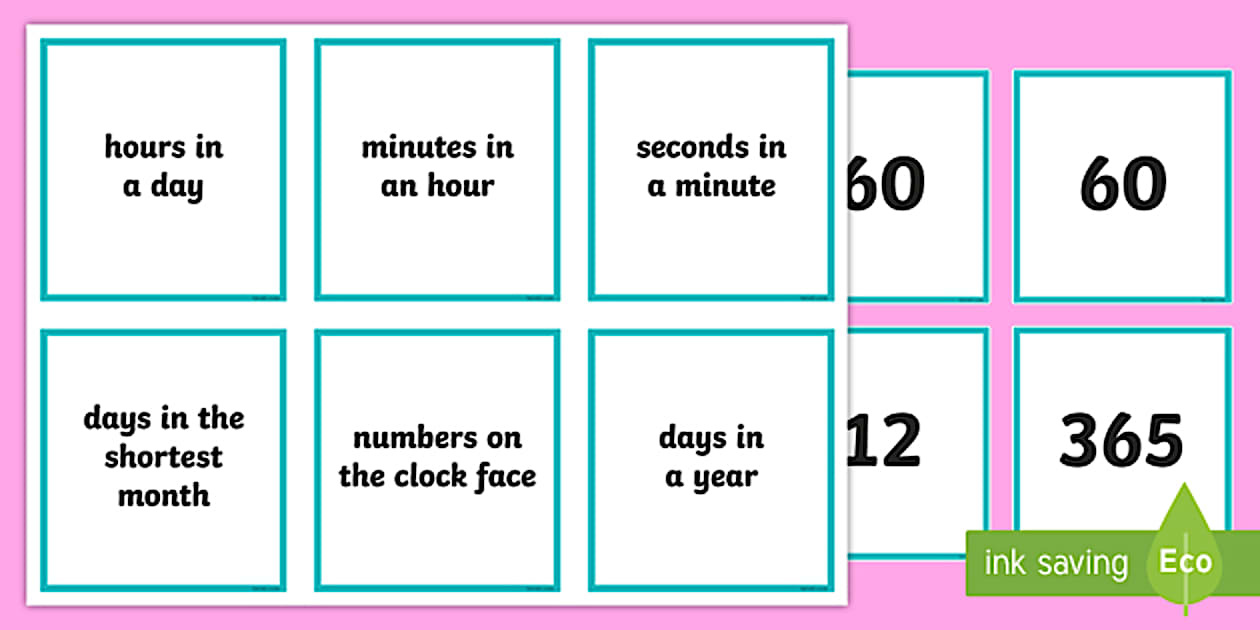 Time Facts Matching Cards (teacher made) - Twinkl