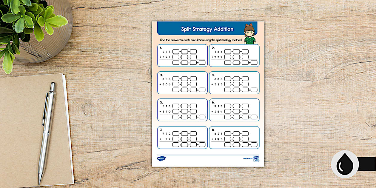 Split Strategy Addition Activity (teacher made) - Twinkl