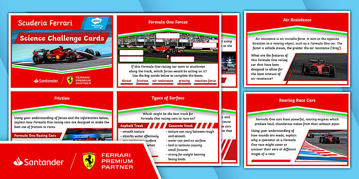 FREE! - Science Challenge Cards | Santander & Scuderia Ferrari F1