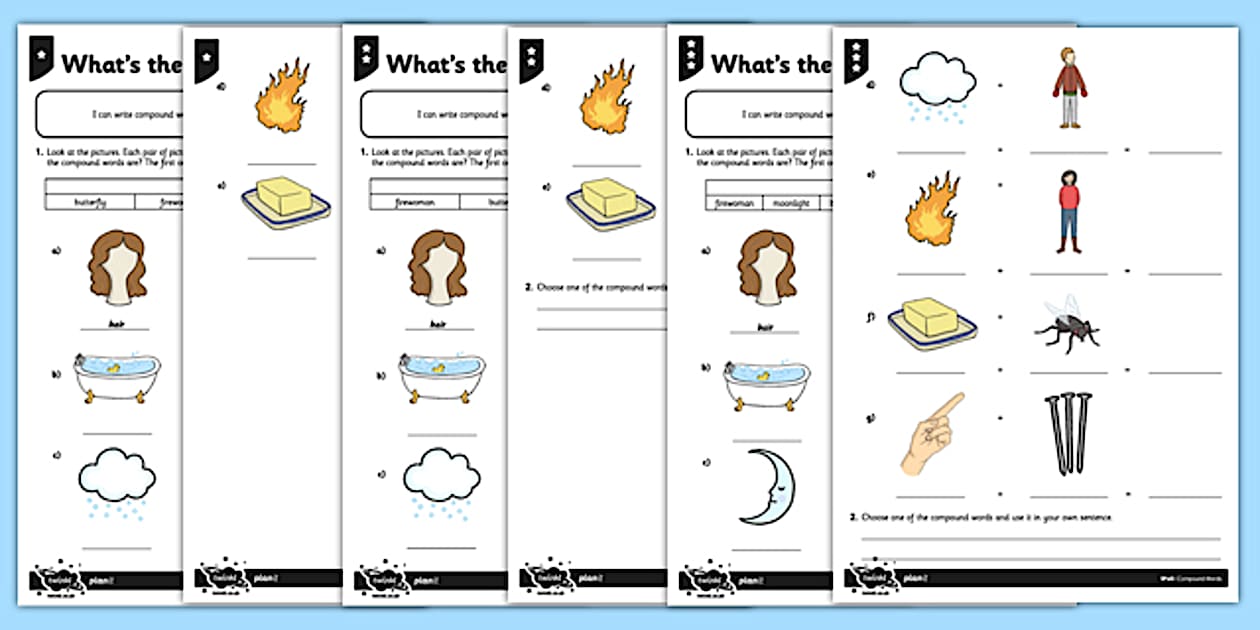 Editable What's the Compound Word? Differentiated Worksheet Pack