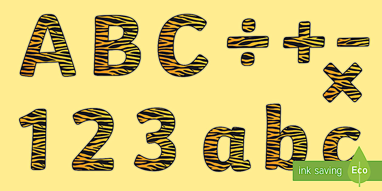 Tiger Pattern Display Lettering (teacher made) - Twinkl