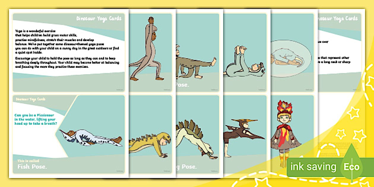 Dinosaur Yoga Cards | Parents Wellbeing Resources - Twinkl