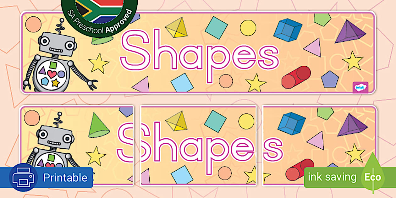 Shapes Display Banner for Preschool (teacher made) - Twinkl