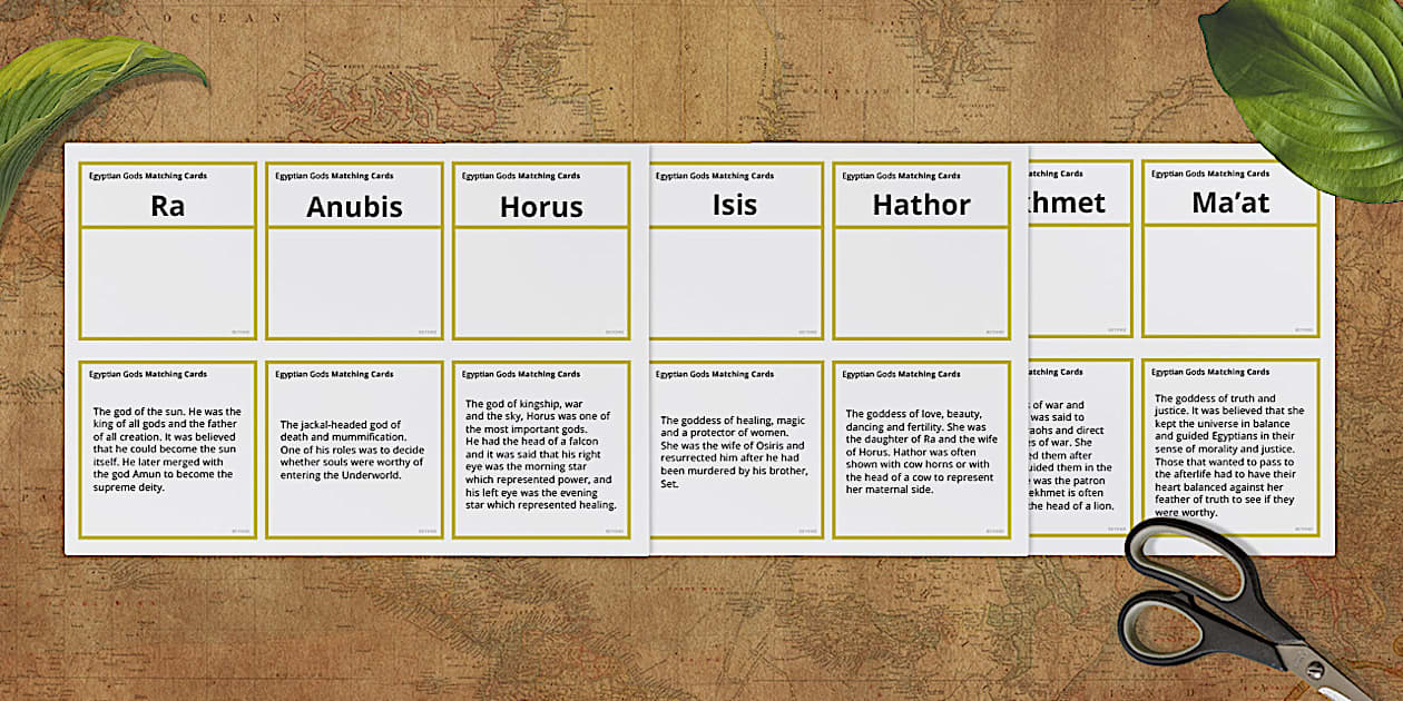 Egyptian Gods Matching Cards (teacher made) - Twinkl