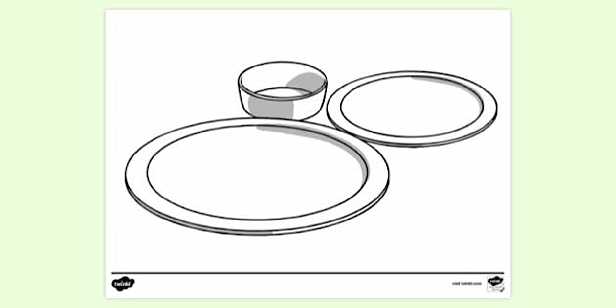 Plates and Bowls Colouring | Colouring Sheet (teacher made)