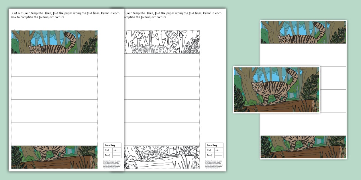 Cat Folding Art Template - Twinkl Crafts (professor feito)
