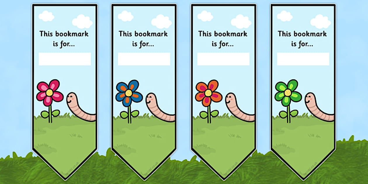 Black and White Worm Bookmarks (teacher made) - Twinkl