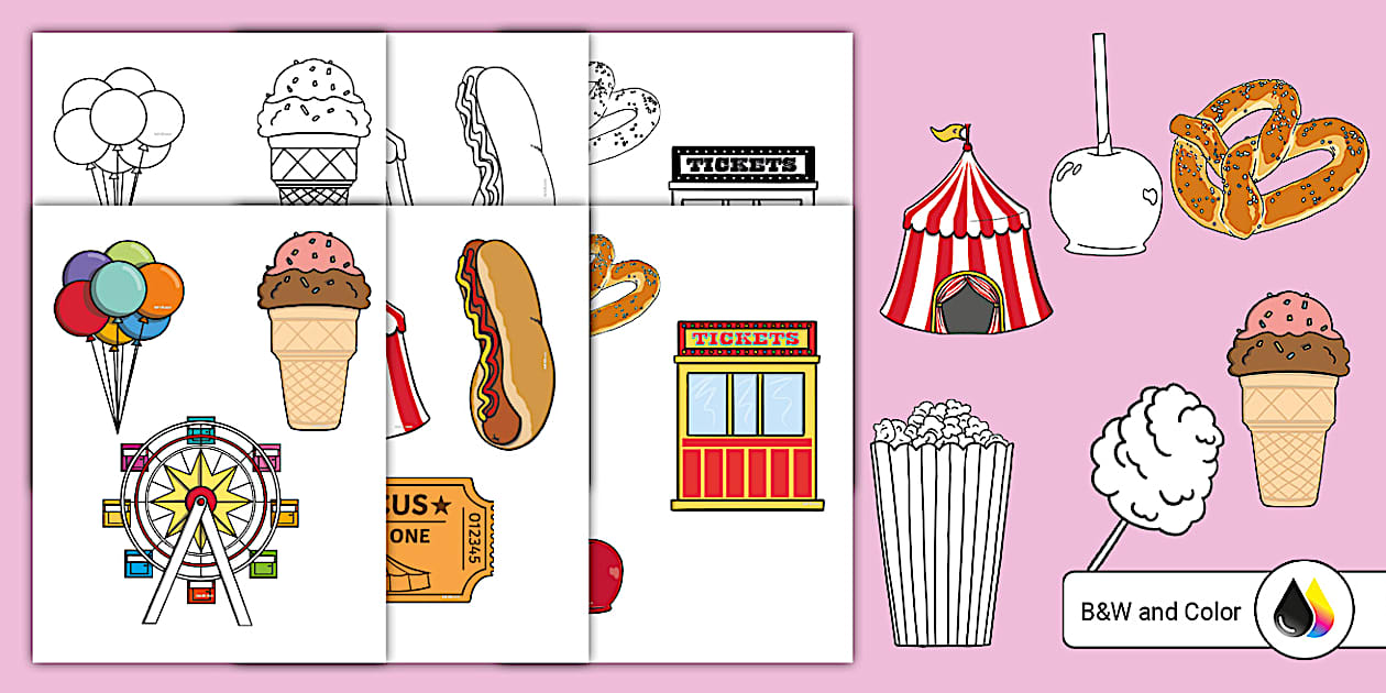 Fairgrounds Dramatic Play Cutouts (teacher made) - Twinkl