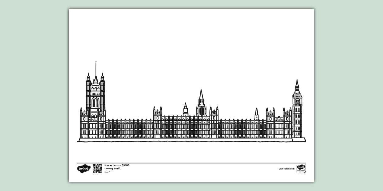 Parliament Colouring | Colouring Sheets (teacher made)