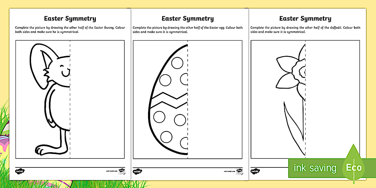 Easter Symmetry Worksheet / Worksheet (Hecho por educadores)