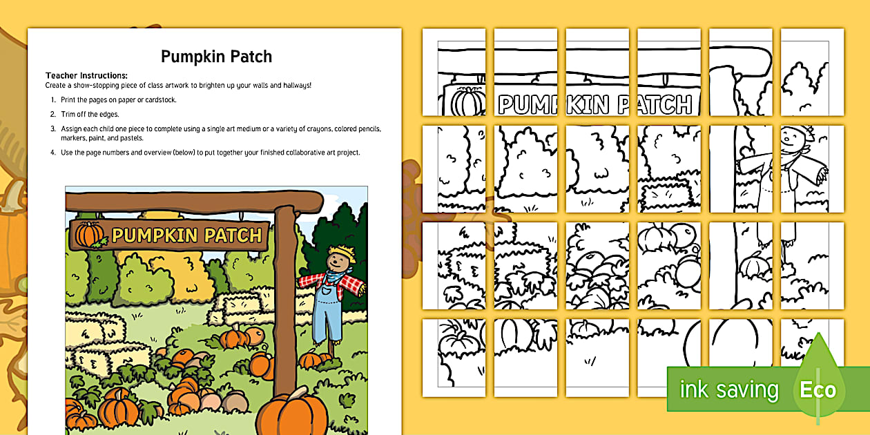 Pumpkin Art Project Collaborative | Pumpkin Day | Twinkl USA
