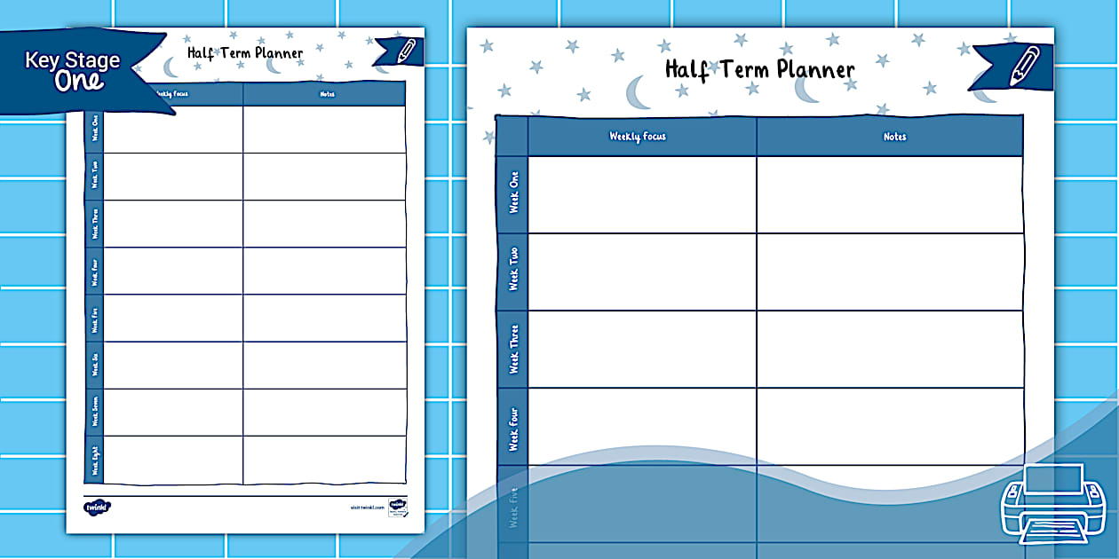 Half Term Planner | Teacher Planner