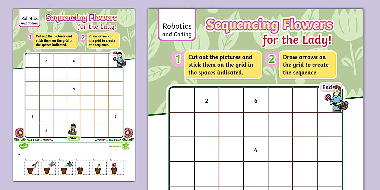 Robotics and Coding - Sequencing - Flowers for the Lady
