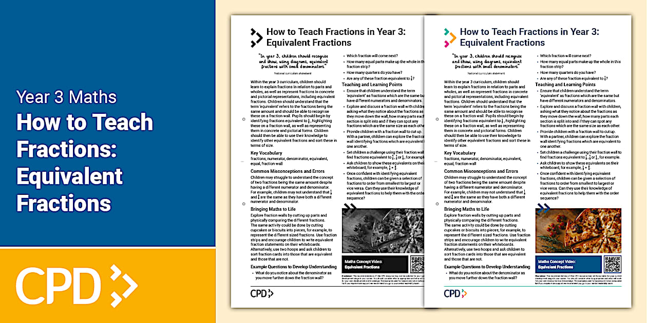 How to Teach Fractions in Year 3: Equivalent Fractions