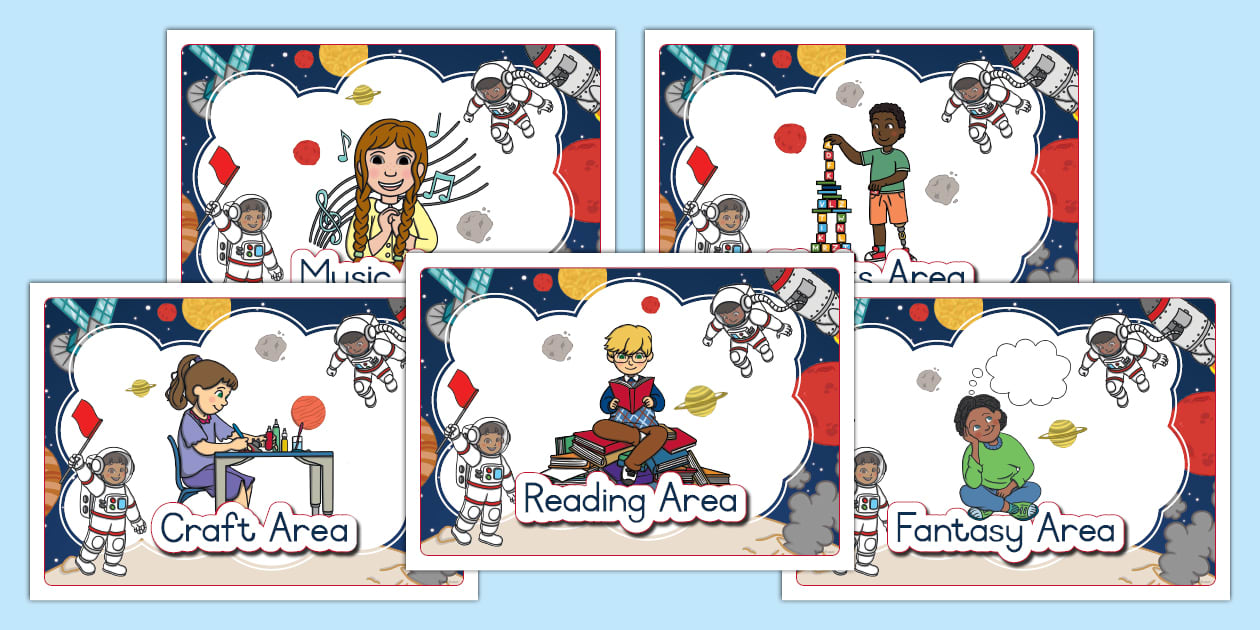 Space-Themed Class Area A4 Display Banners (Teacher-Made)