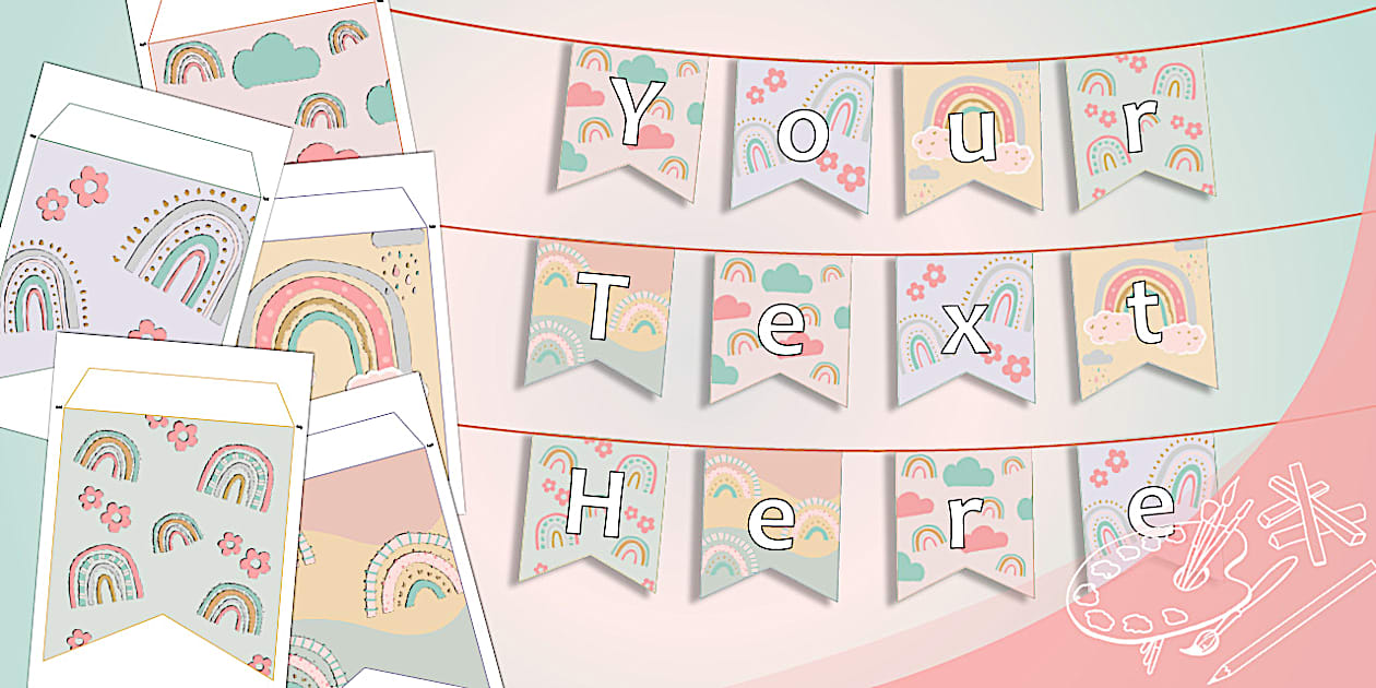 Muted Rainbow-Themed Editable Bunting | Twinkl Art Gallery