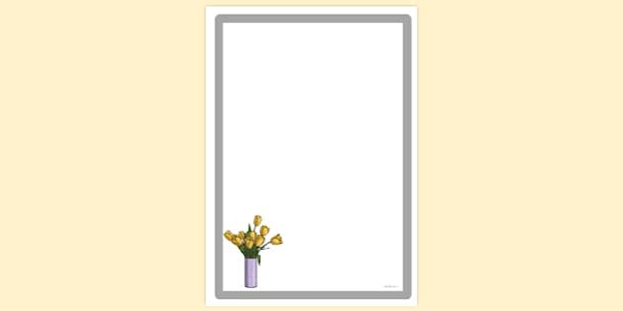 Tulip Page Border to Print (teacher made) - Twinkl
