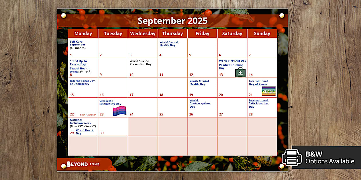 PSHE KS3-KS4 Calendar September 2025