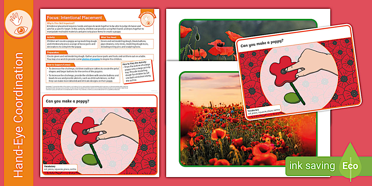 Remembrance Day Fine Motor Skills Activity: Poppy Modelling