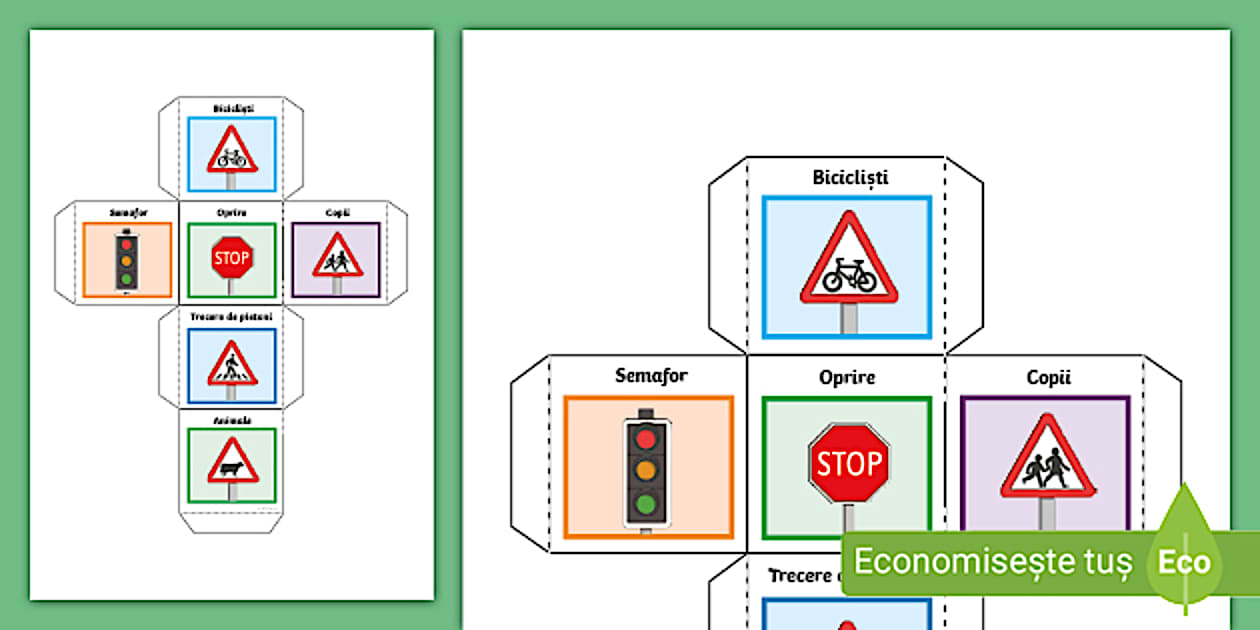 Cubul semnelor de circulație – Joc (teacher made)