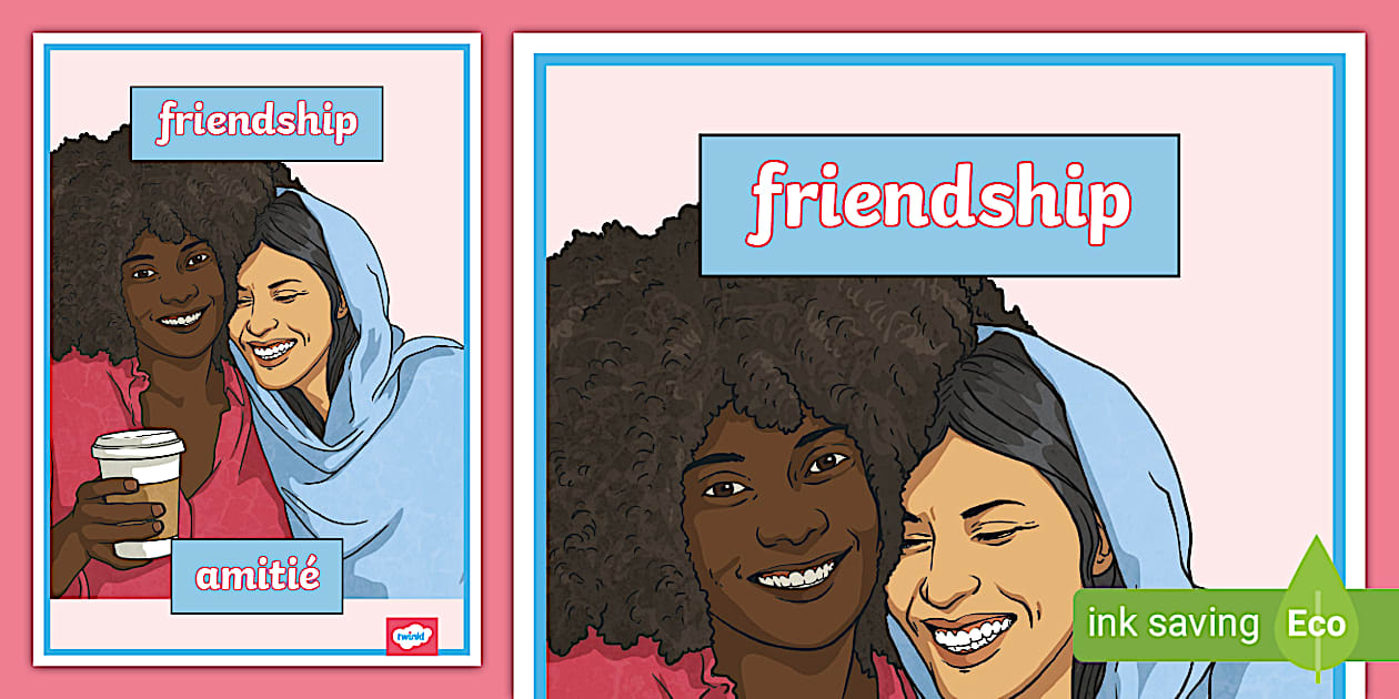 👉 French Word for Friendship Display Poster
