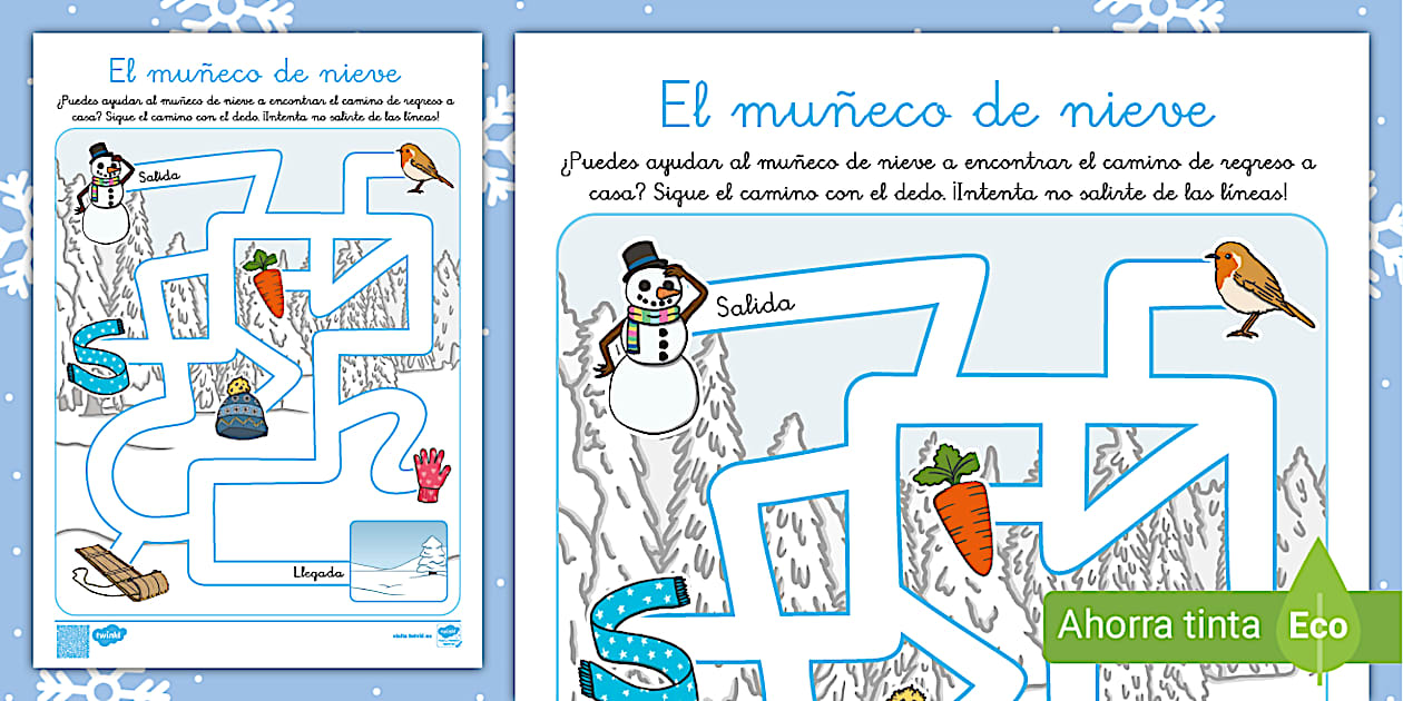 Ficha de actividad: El muñeco de nieve - Motricidad fina