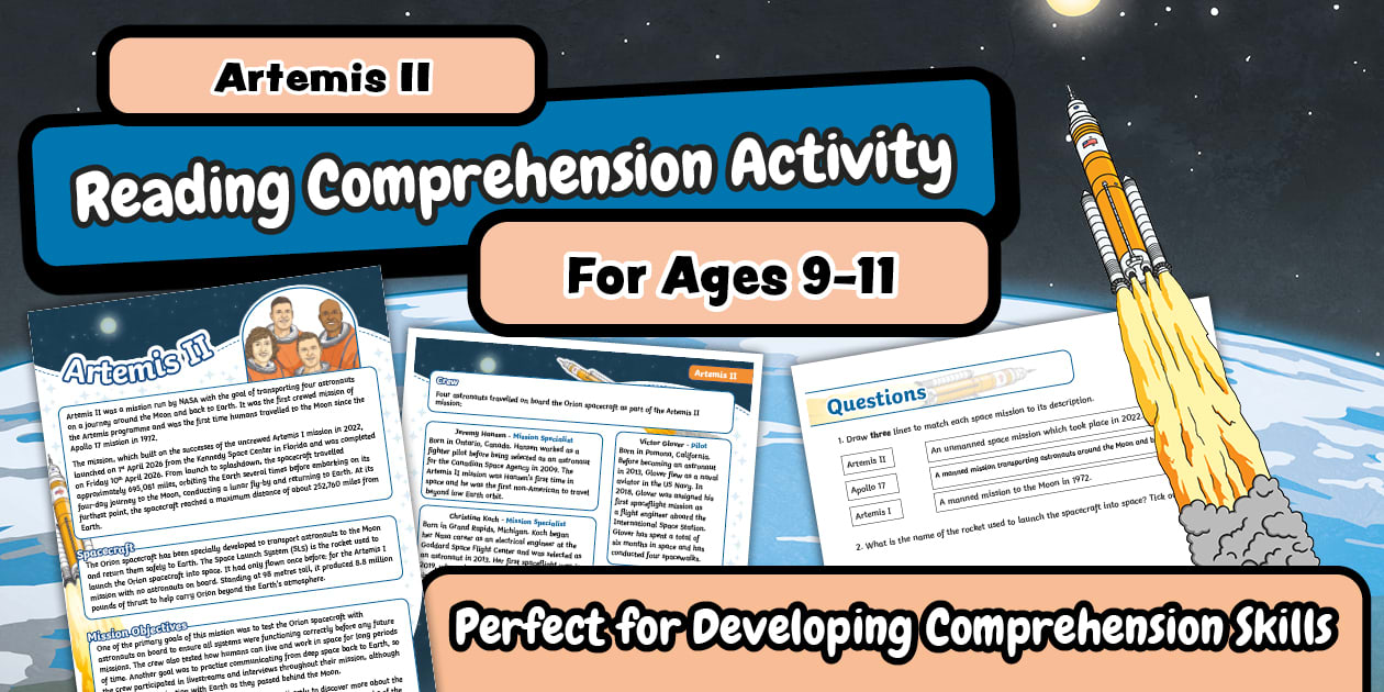 * NEW * Artemis II Reading Comprehension Activity For Ages 9-11