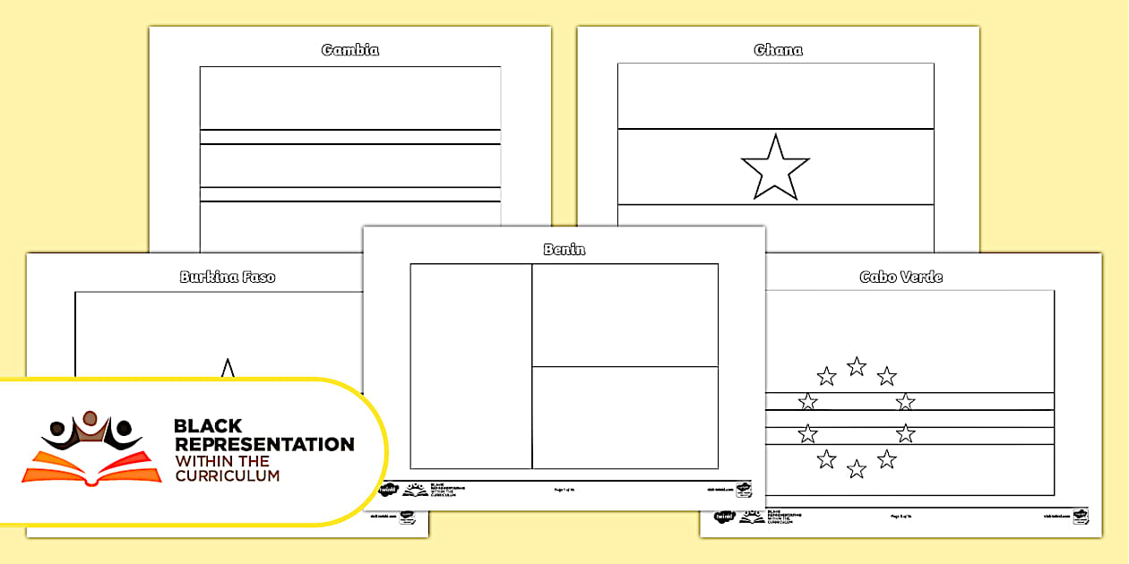 KS2 West African Flags Colouring Sheets (teacher made)