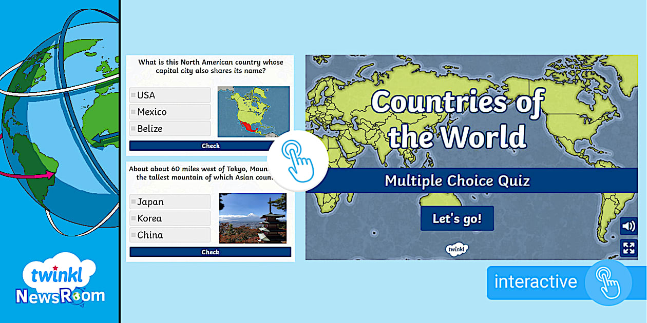Countries of the World Multiple Choice Quiz (teacher made)