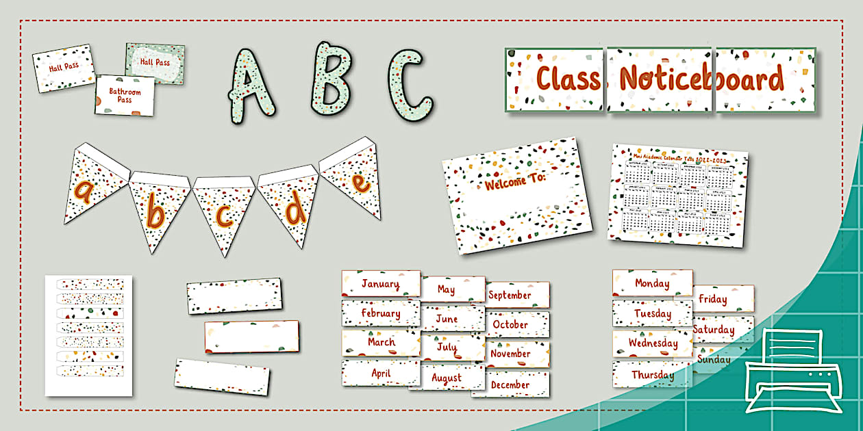 Spotty Boho | Display & Calendars Bumper Pack | Classroom Display